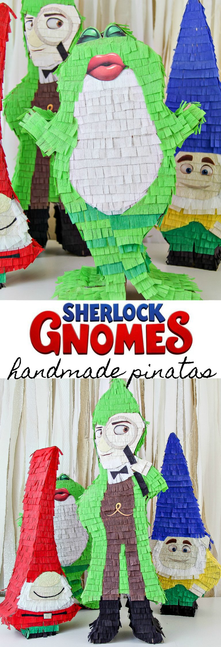 Celebrate Sherlock Gnomes with these Handmade Pinatas | Tonya Staab