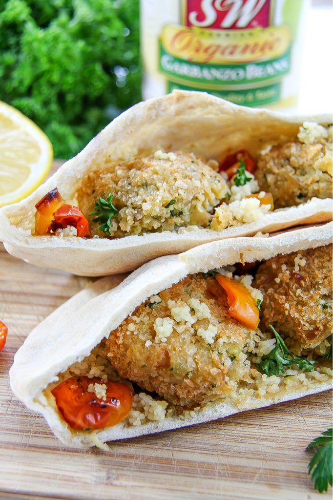 Falafel Pita Pocket Sandwich Recipe with Couscous | Tonya Staab