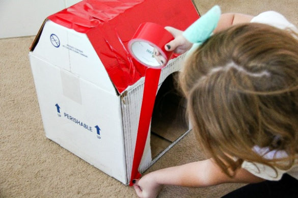 DIY Cardboard Box Dog Kennel Craft | Tonya Staab