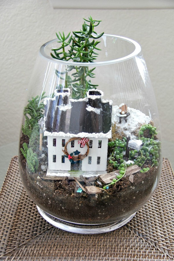 How to Make a Holiday Terrarium That Lights Up | Tonya Staab