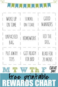 Free Printable Back-To-School Rewards Chart for Kids | Tonya Staab