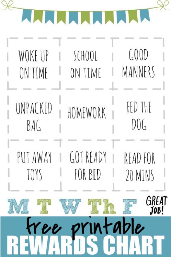 Free Printable Back-To-School Rewards Chart for Kids | Tonya Staab