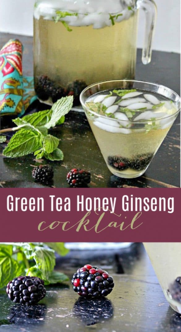 Green Tea Honey Ginseng Iced Tea Cocktail | Tonya Staab