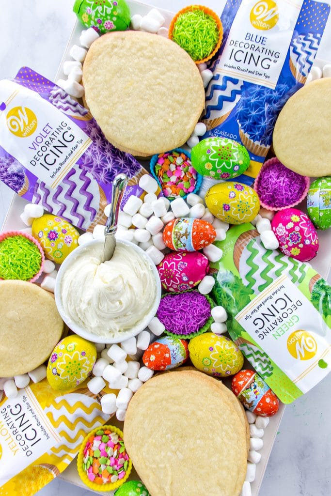 A Party Tray for Decorating Easter Egg Cookies with Kids | Tonya Staab