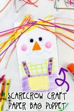 Colorful Paper Bag Scarecrow Puppet Craft for Kids | Tonya Staab