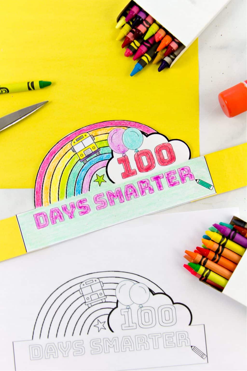 100th Day of School Printable Headband Craft | Tonya Staab