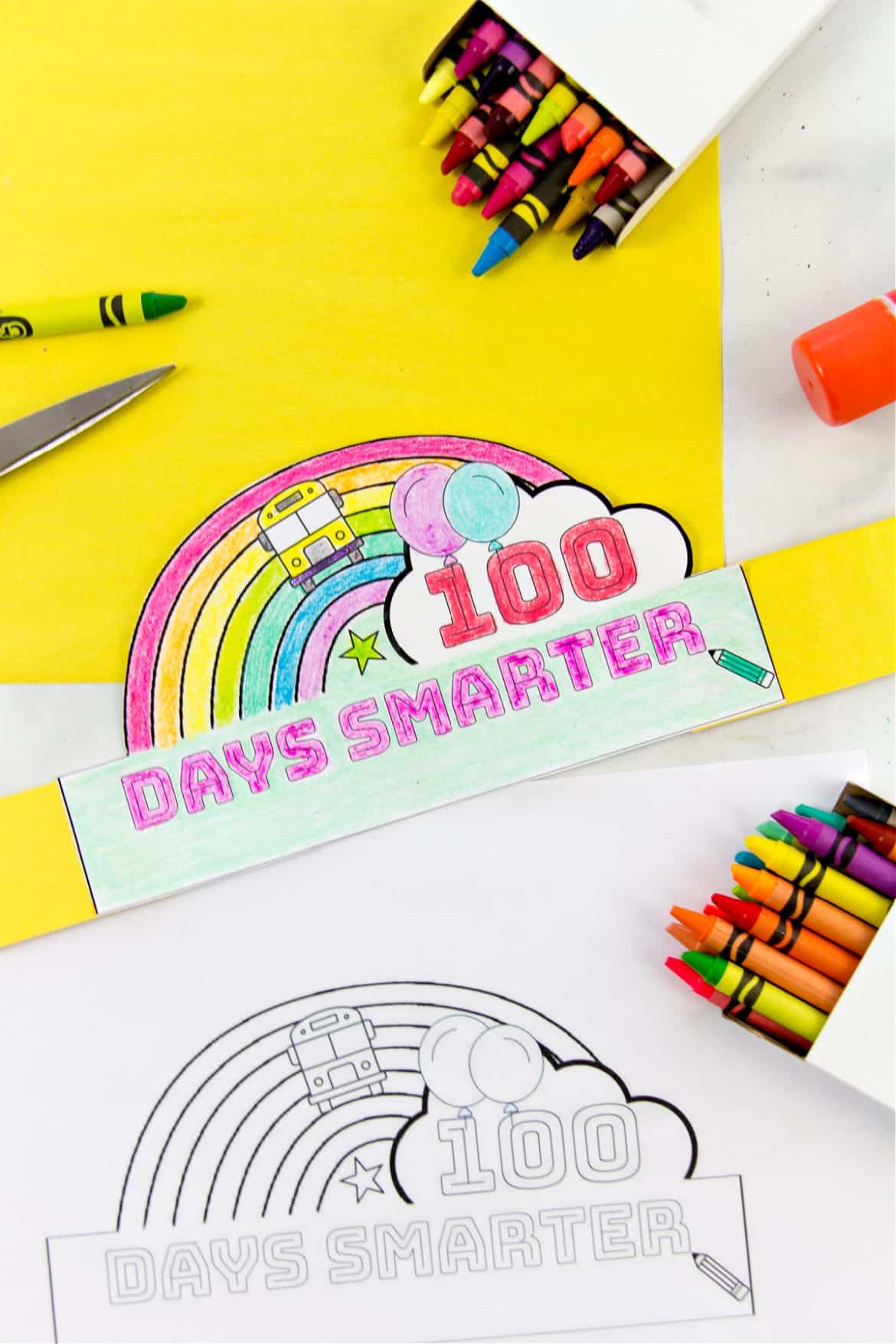 100th Day of School Printable Headband Craft | Tonya Staab