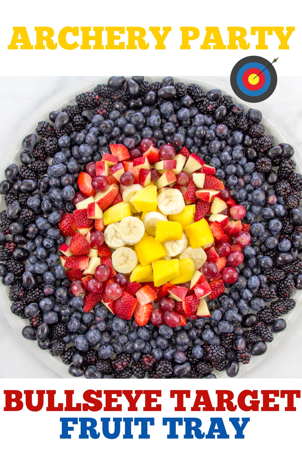 Archery Party Bullseye Target Fruit Tray | Tonya Staab