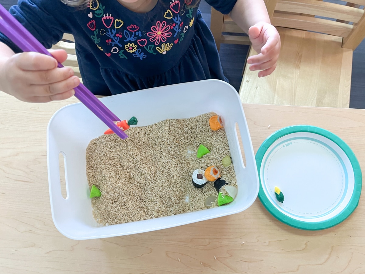 Chopsticks Fine Motor Activity for Preschoolers | Tonya Staab